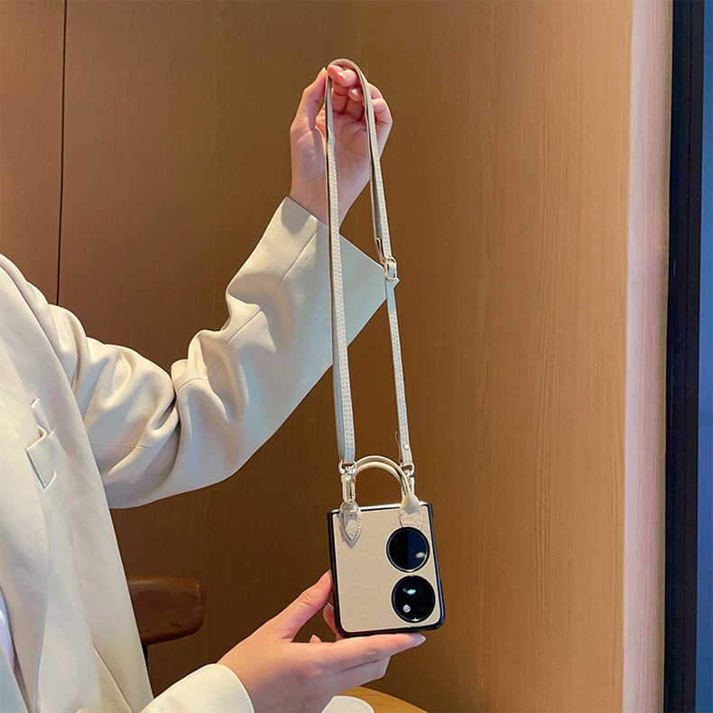 适用华为pocket 2手机壳Pocket2折叠屏高档皮质斜挎挂绳背带女款-阿里巴巴