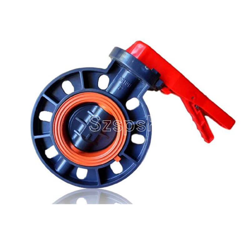 手柄对夹式塑料pvc upvc蝶阀D71X-6S DN 50 65 80 100 125化工-阿里巴巴