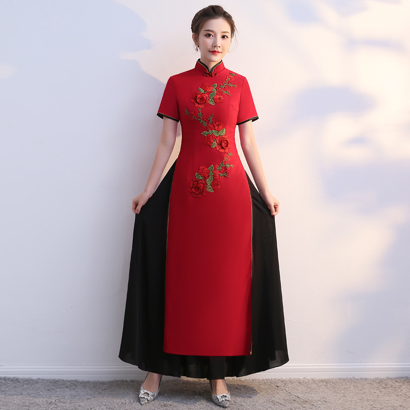 Women Chinese dress Oriental Retro Qipao Cheongsam model show miss ...