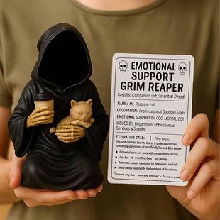 跨境Emotional Support Grim Reaper Figurine万圣节死神雕像摆件-阿里巴巴
