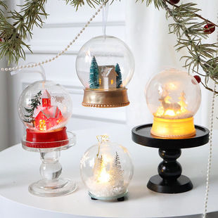 自主设计Swanlace微雪景LED装饰灯球圣诞树挂球带灯橱窗摆件挂饰-阿里巴巴