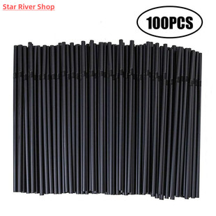 100pcs/Set Black Cocktail Straws Black Plastic Straw For Bir-阿里巴巴