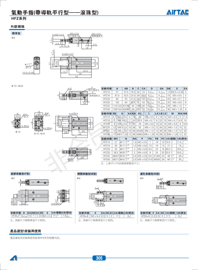 亚德客手指夹爪气缸HFZ10 HFZ16 HFZ20 HFZ25 HFZ32 HFZ40-阿里巴巴