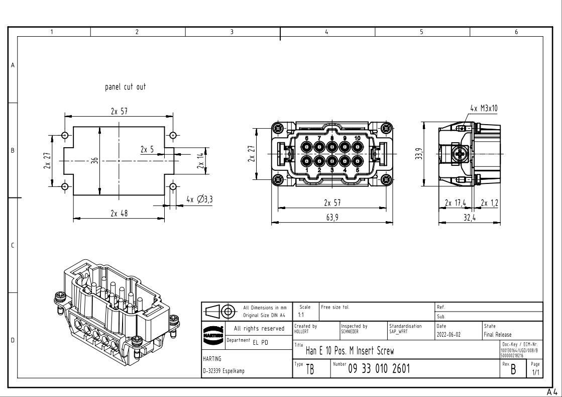 Harting 连接器 09330102601 Han-10E-M-s 十针公芯 浩亭哈丁10针-阿里巴巴
