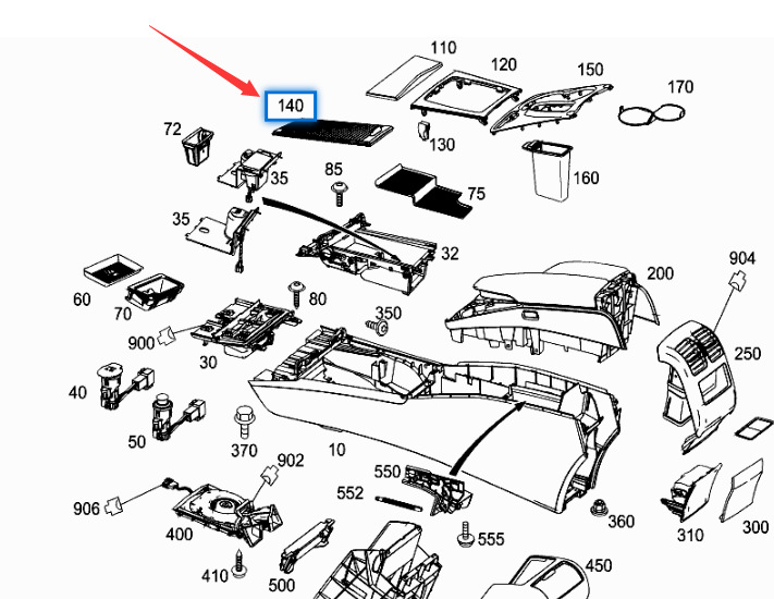 2046805808适用于奔驰GLK X204驾驶舱中间折叠盖板-阿里巴巴