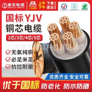 家友国标阻燃ZR YJV耐火NH YJV无卤低烟WDZ YJY铜芯2/3/4/5芯电缆-阿里巴巴
