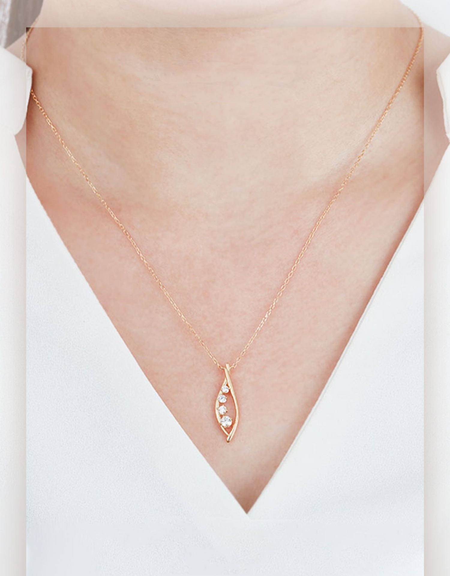 一叶知秋~S925银镀14K金项链锆石叶子吊坠锁骨女纯银简约日韩-阿里巴巴