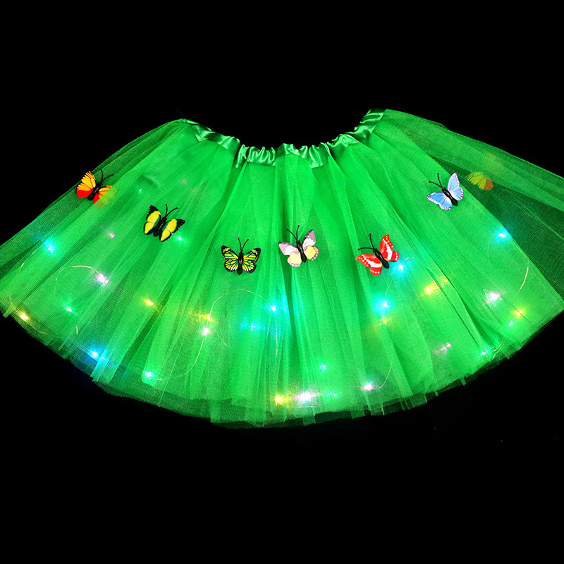 Children girls modern dance tutu skirt with led light luminous ...