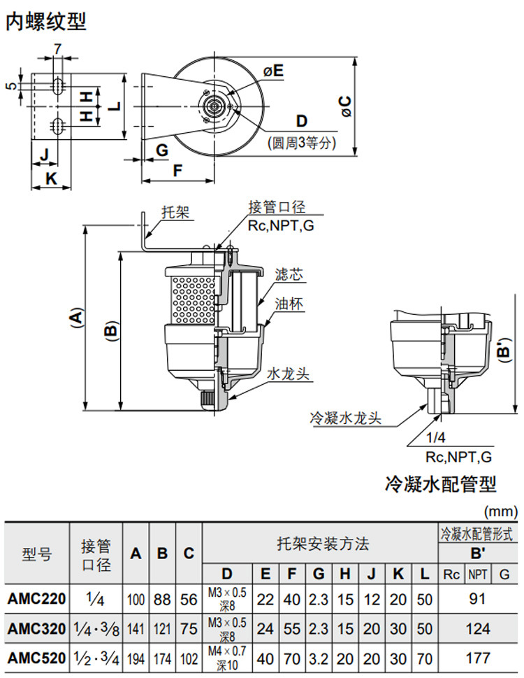 排气洁净器AMC220-02B AMC320-03B洁净消音器-阿里巴巴