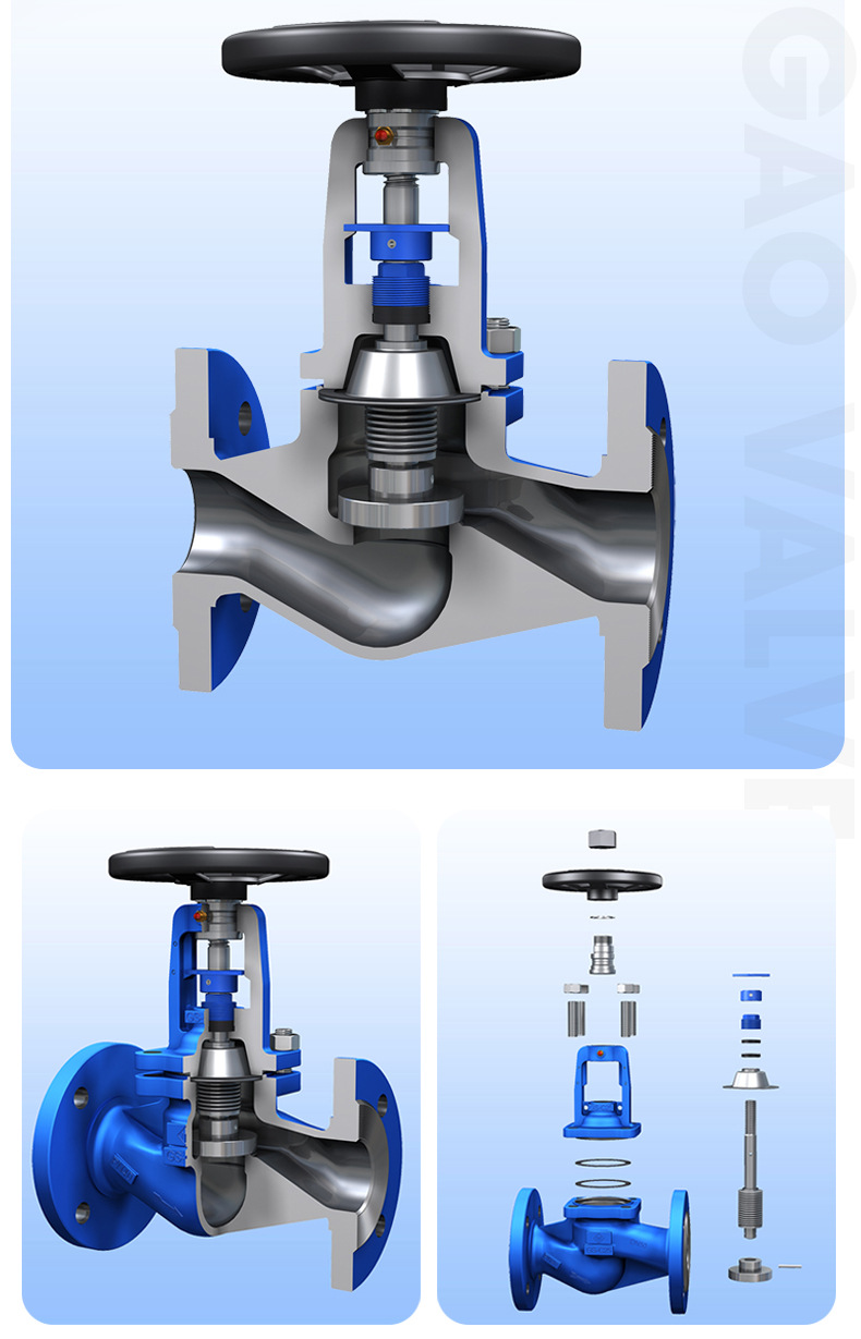 WJ41H-16C波纹管截止阀锅炉耐高温蒸汽导热油碳钢法兰德标-阿里巴巴