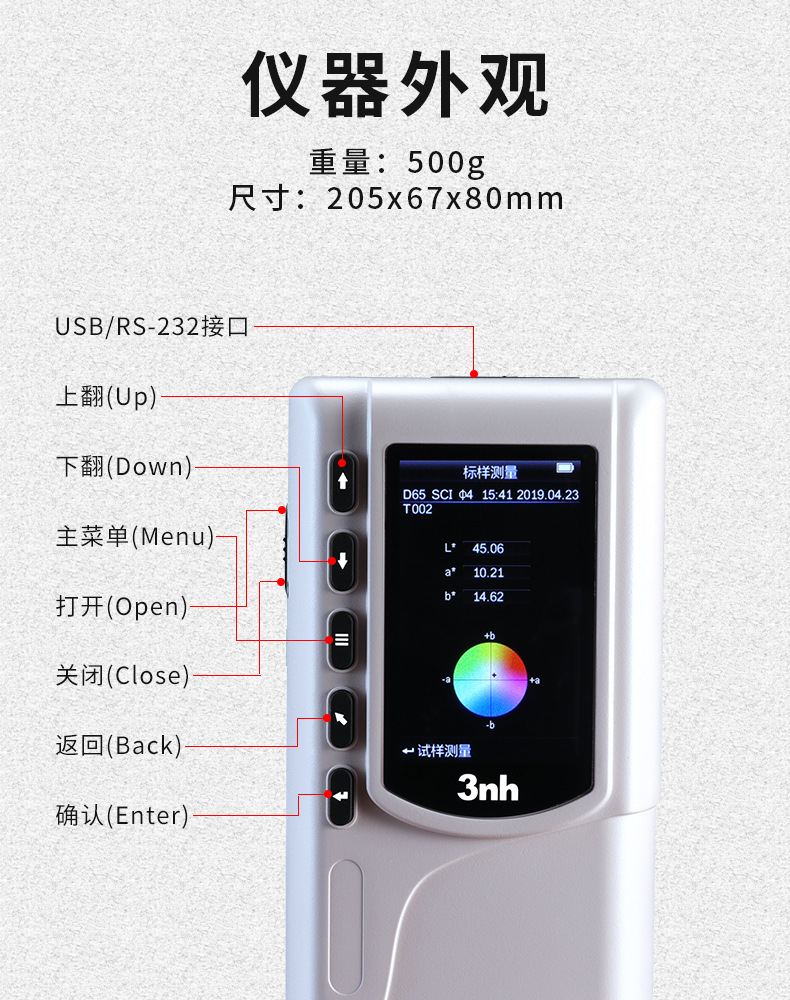 3nh三恩驰油漆涂料NR110高精度色差仪CR8分光色差仪SC-10色差计-阿里巴巴
