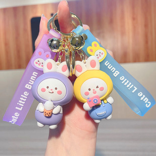 卡通小兔子钥匙扣挂件包包挂饰活动小礼品批发鞋花配件钥匙链盲盒-阿里巴巴