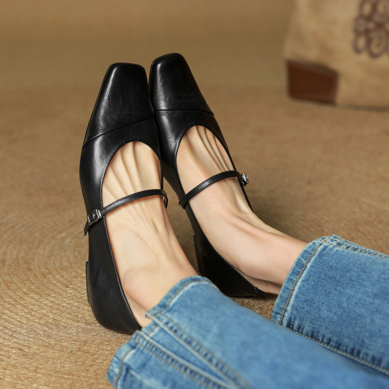 CHIKO Berne Square Toe Block Heels Mary Jane Shoes