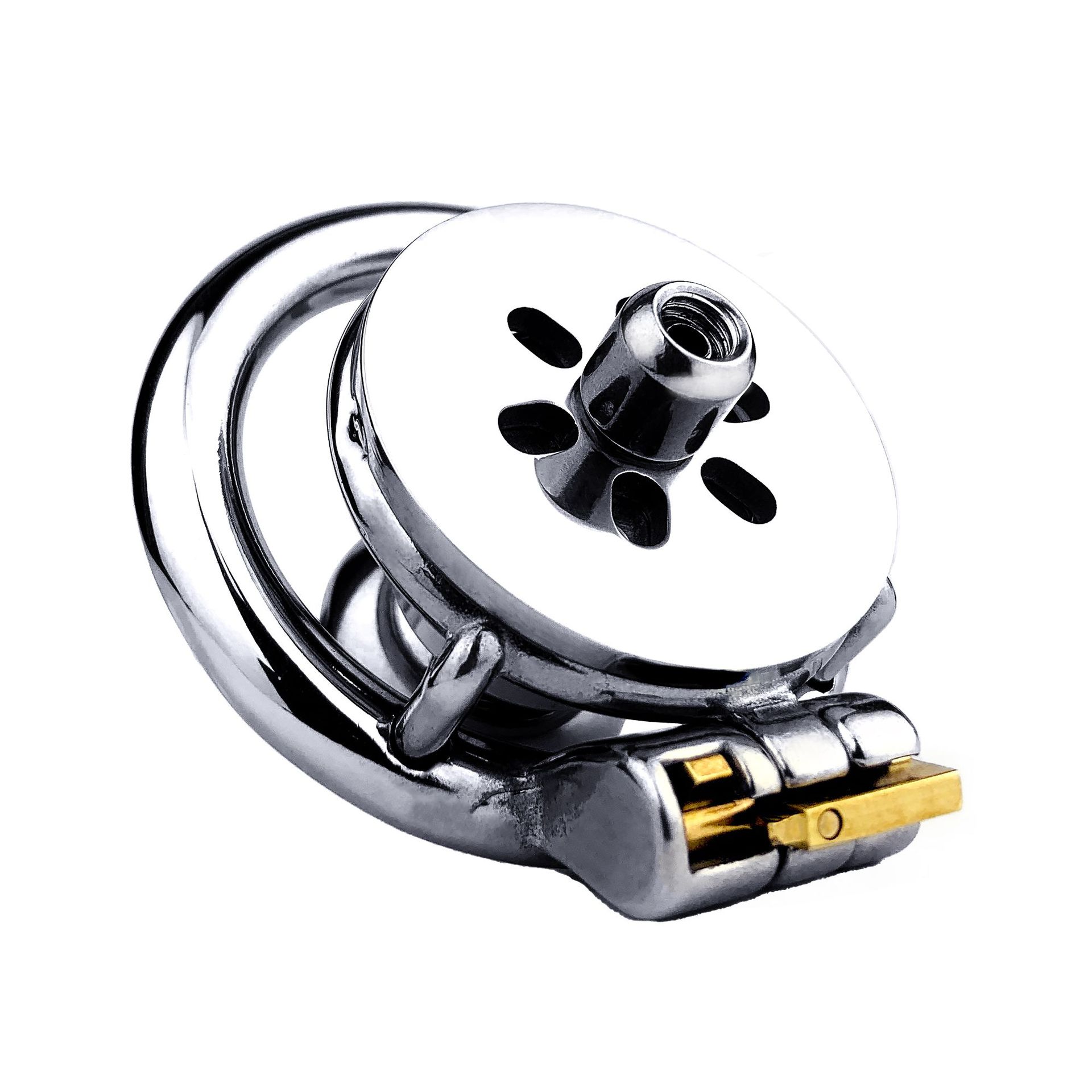 FRRK-402金属平板贞操锁负数CB锁搭配硅胶假阴茎可通水男性男用-阿里巴巴