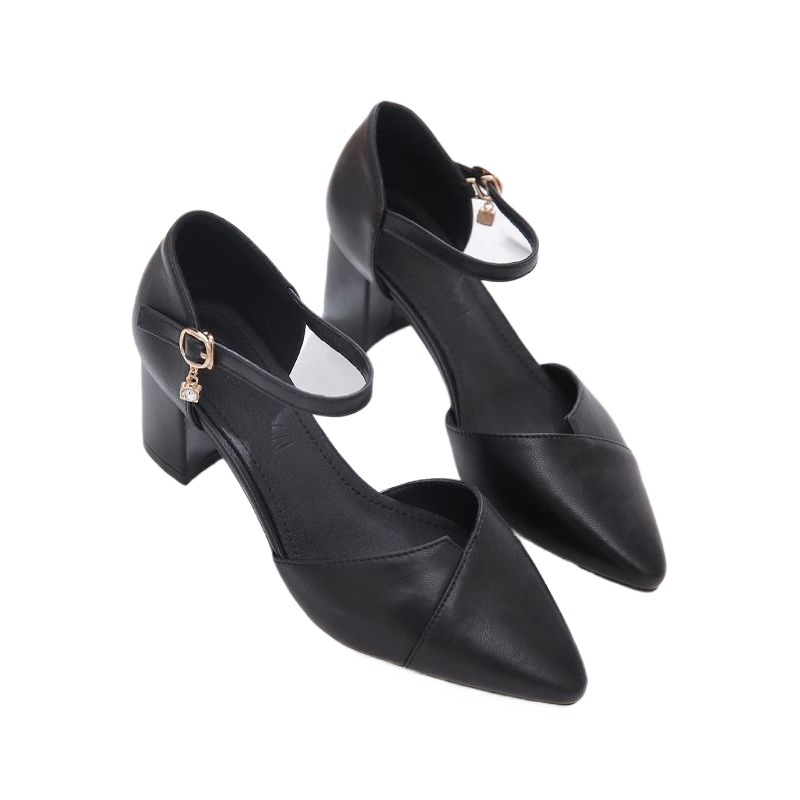 One-Line Toe-Cap Sandals for Women, Summer Single Shoes, Medium Heels ...