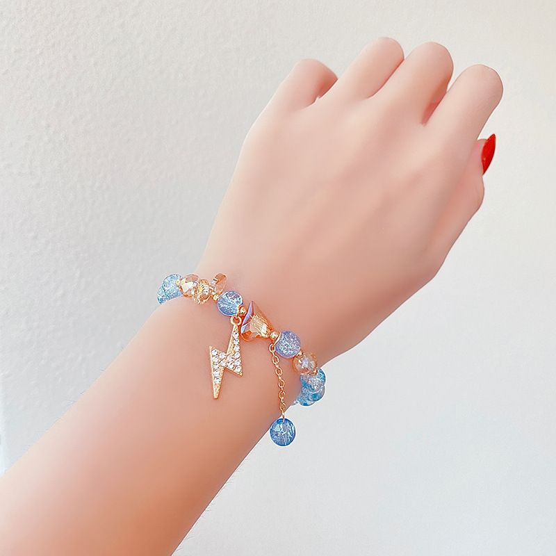 Cartoon children bracelet female baby cute girls princess glass beads ...