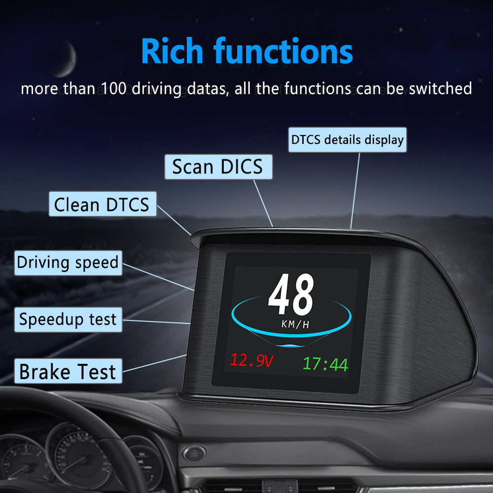 Car OBD Smart Digital Meter 车载HUD 多彩显示屏 辅助平视仪表-阿里巴巴