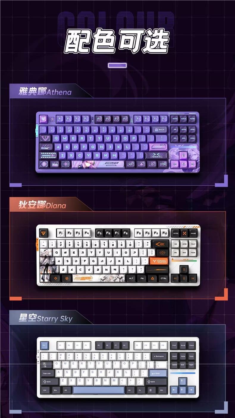VGN V87pro三模客制化gasket结构全键热插拔RGB机械键盘侧刻其他-阿里巴巴
