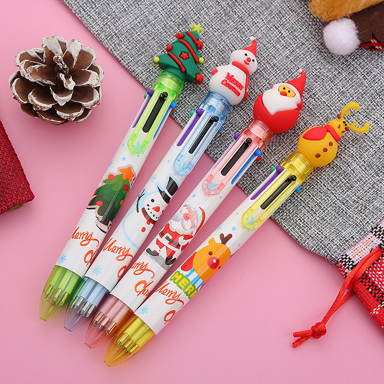 Christmas 6-color ballpoint pen Multi-function hand pen marker Students ...