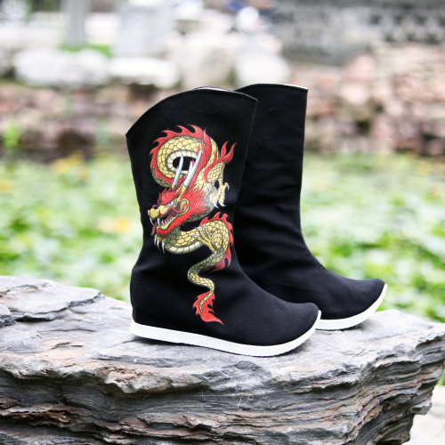Men's Chinese Hanfu boots ancient style martial arts shoes Han Tang ...