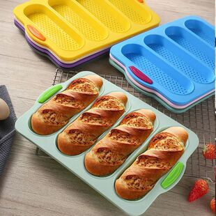 1PCS 4 Grids Silicone Mold French Bread Baking Mold Bread Ba-阿里巴巴