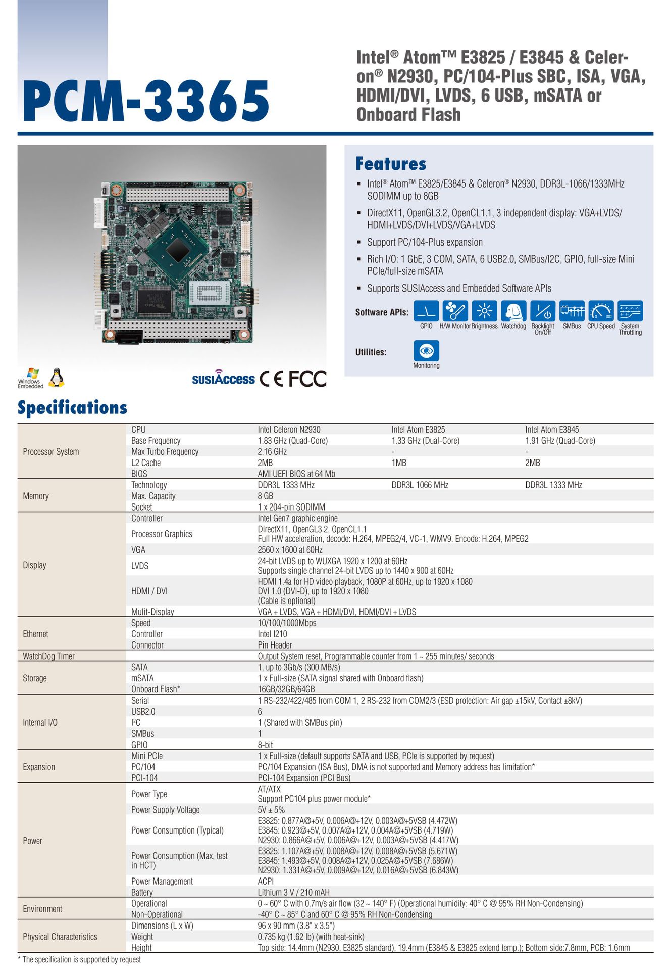 研华小尺寸嵌入式单板PCM-3365E，PCL-104和PC/104两种扩展接口-阿里巴巴