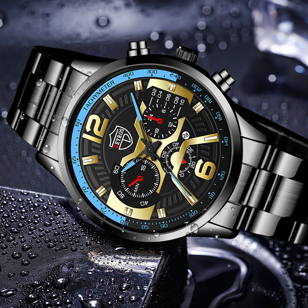 Supply New Fashion Men's Stainless Steel Calendar Watch Business Quartz ...