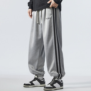 K3671大码休闲裤男潮流美式加肥加大胖子肥佬360斤束脚运动卫裤长-阿里巴巴