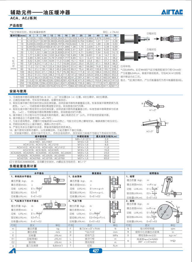 亚德客缓冲器 ACA0806-1 ACA0806-2 ACA0806-3 ACA0806-1N AirTAC-阿里巴巴