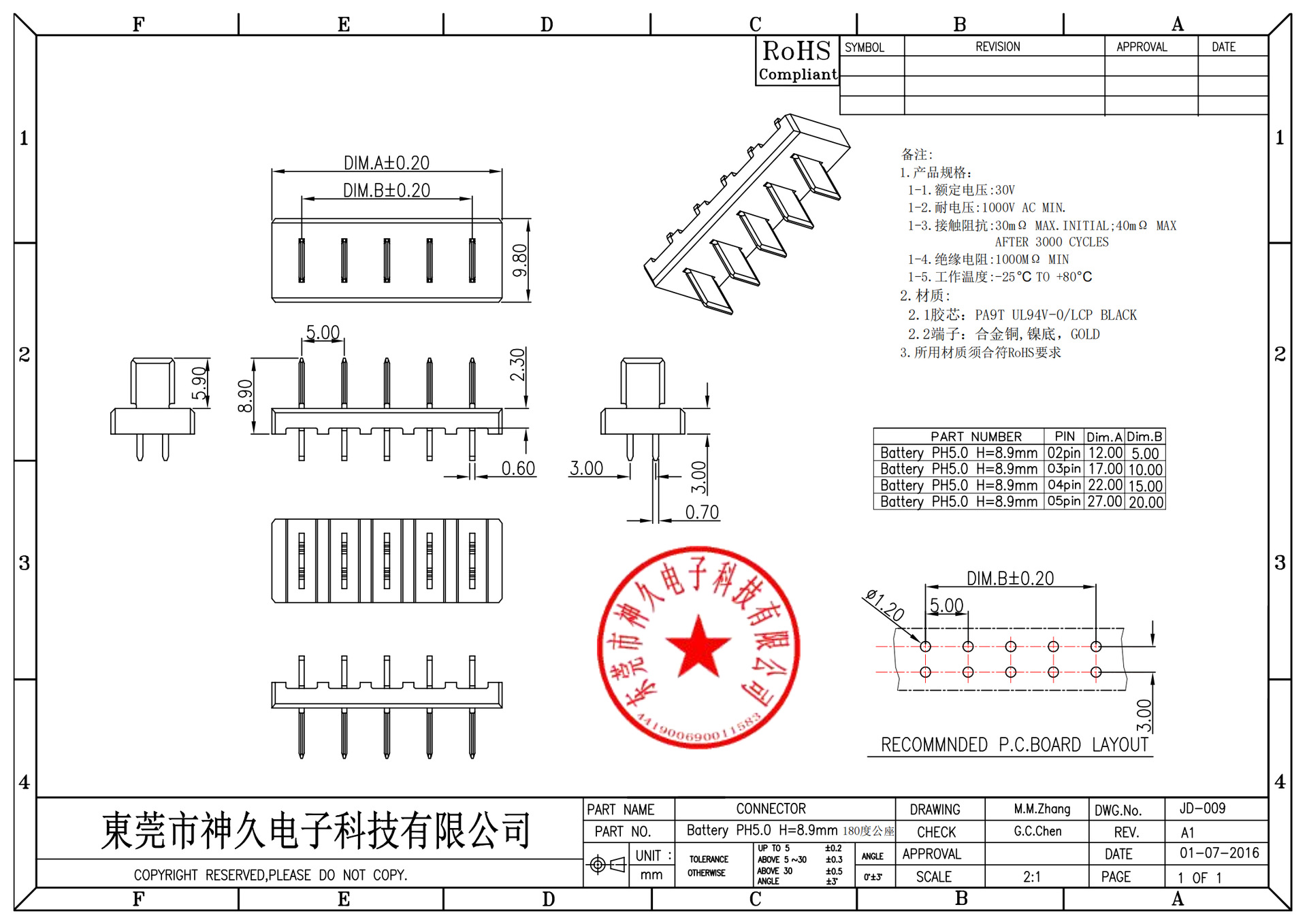 Z01M-3P-5.0PH大电流10A电池连接器/2P/3P/4P/5P刀片式公座-阿里巴巴
