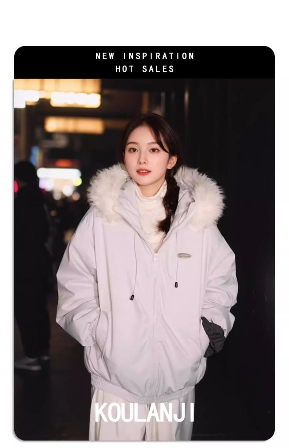 赵露思同款大毛领工装派克服棉服女新款冬季保暖加厚棉衣棉袄外套-阿里巴巴