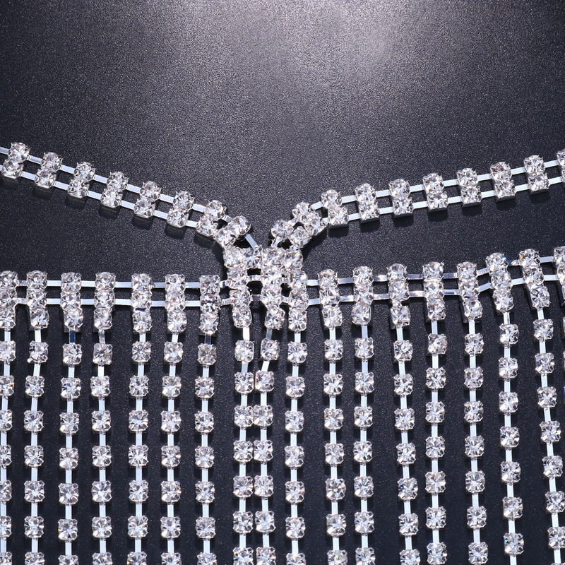 Fashion exaggerated singers solo nightclub bar silver gold long tassels ...