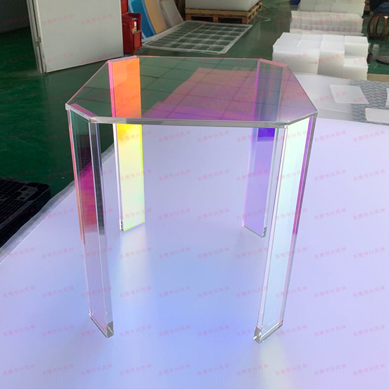 透明亚克力桌子定制有机玻璃T型茶几折叠桌阳台水晶亚克力玄关桌-阿里巴巴