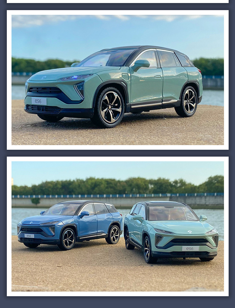 蔚来ES6仿真车模1:24智能语音版合金回力车儿童声光玩具汽车摆件-阿里巴巴