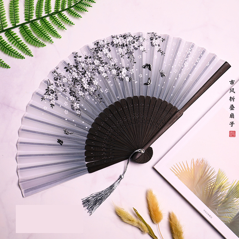 7 inch hanfu fairy dress folding fan Chinese wind female Japanese style ...