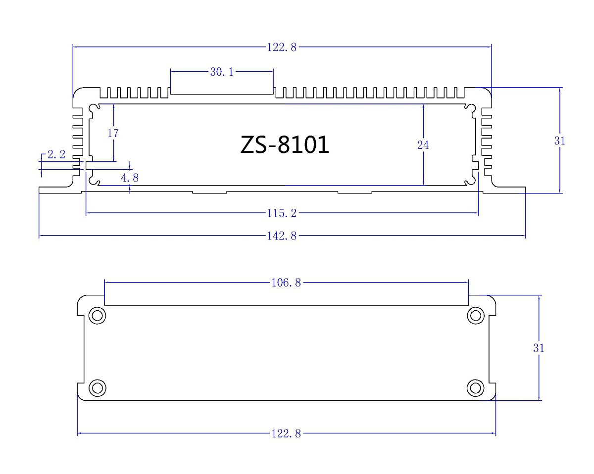 143x31现货铝合金属防水外壳 路由器网关壳体 控制器功放铝壳8101-阿里巴巴