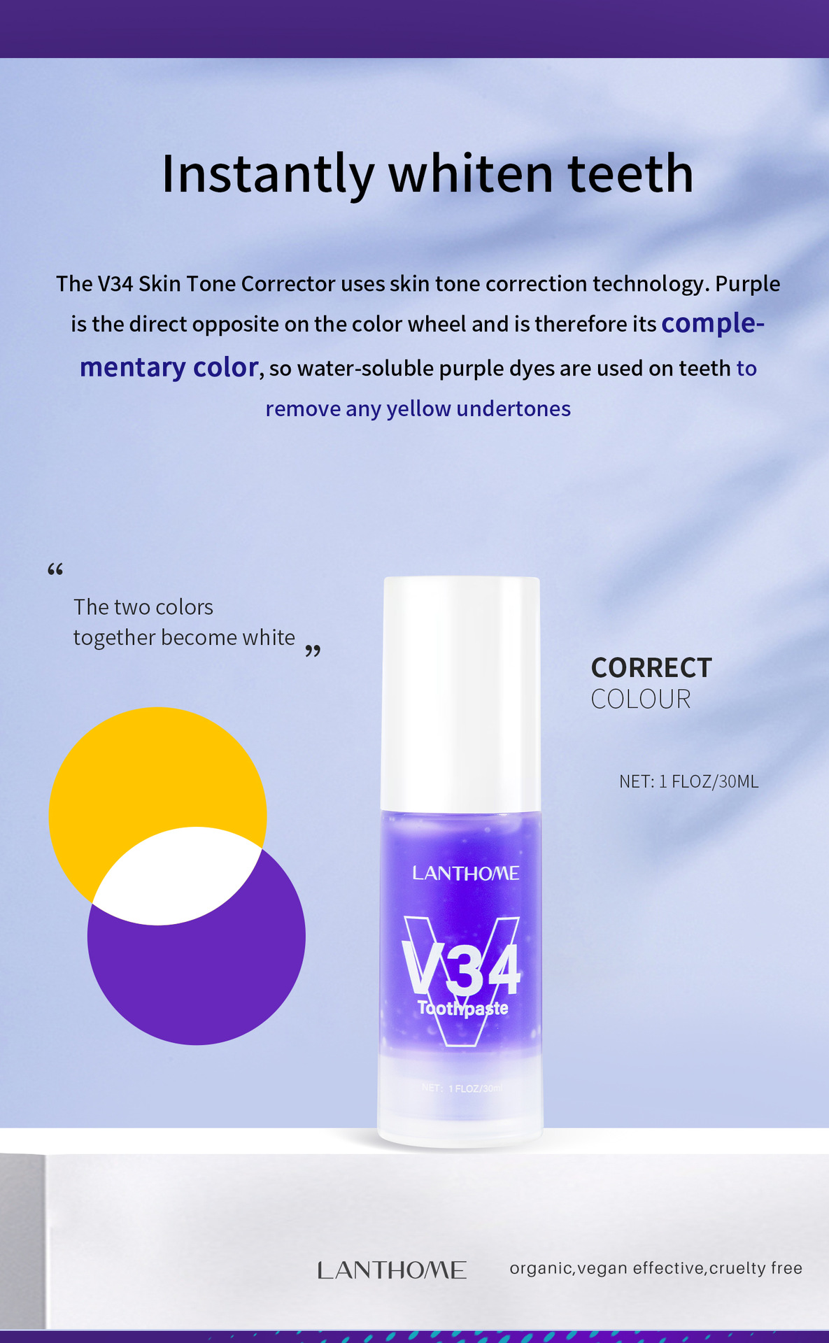 跨境新品v34牙膏紫色牙膏牙齿颜色矫正去烟牙去烟渍牙齿亮白牙膏-阿里巴巴