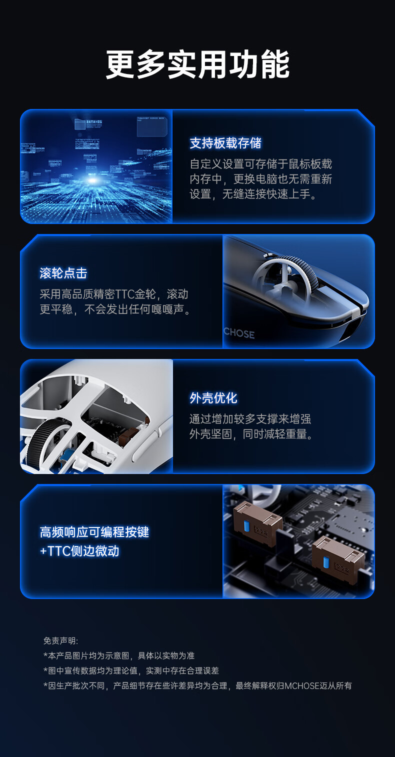 迈从（MCHOSE）L7Pro无线鼠标游戏电竞 三模2.4G/蓝牙有线PAW3395-阿里巴巴