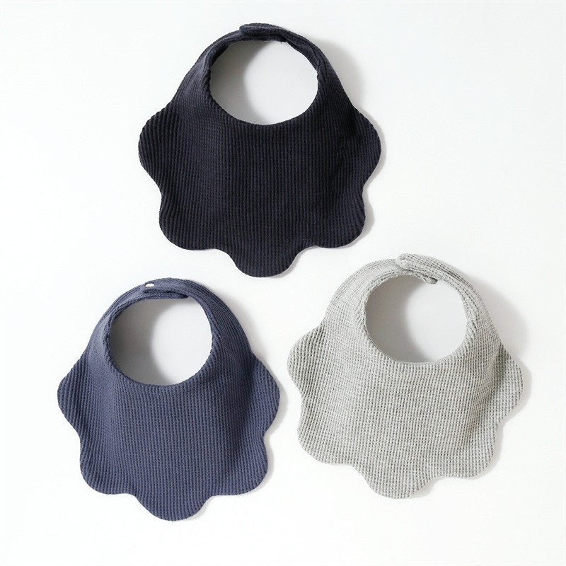 Cotton Waffle Spit towel baby petal bib Summer 360-degree rotating ...