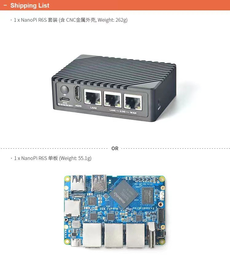[NanoPi R6S]双2.5G+千兆迷你开发板,,RK3588,8+32GB,支持8K60P-阿里巴巴
