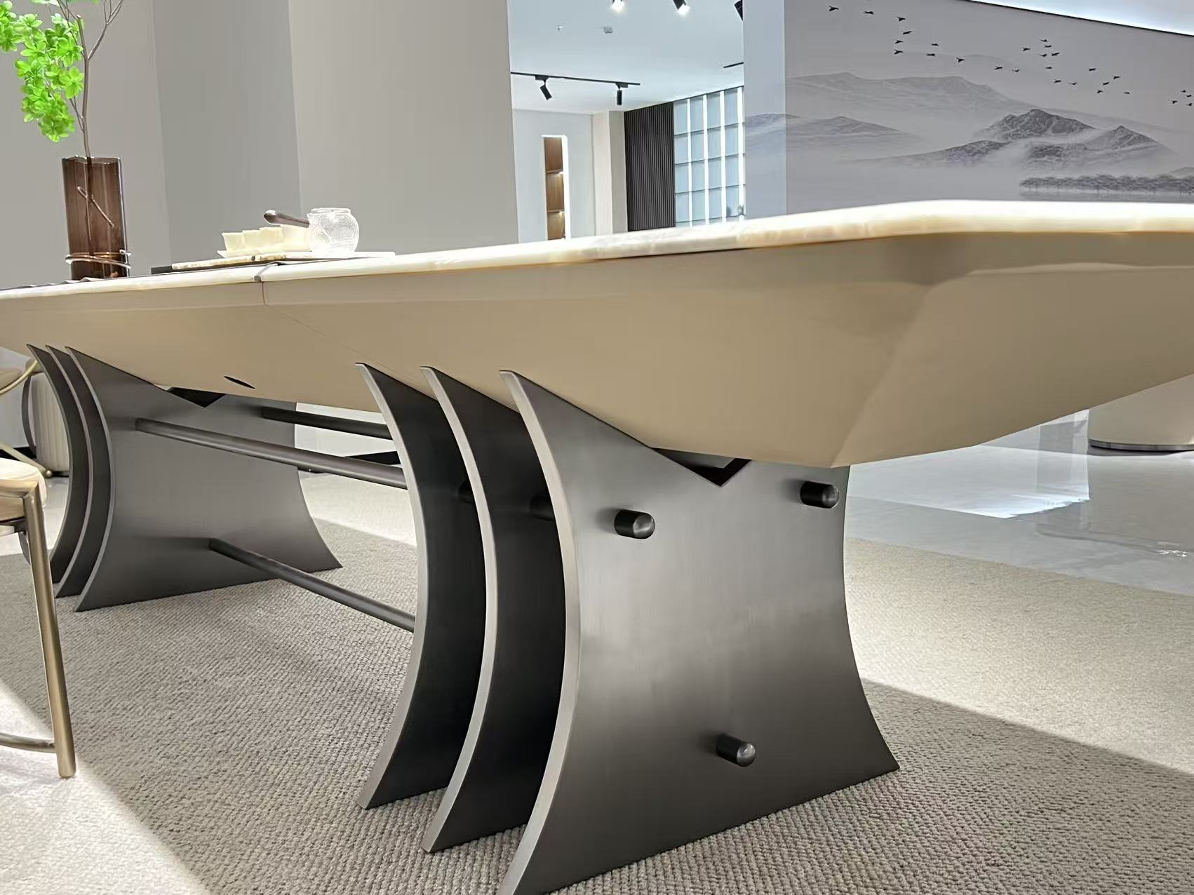 新中式奢石茶台天然奢石售楼部洽谈茶楼接待室酒店样板房-阿里巴巴