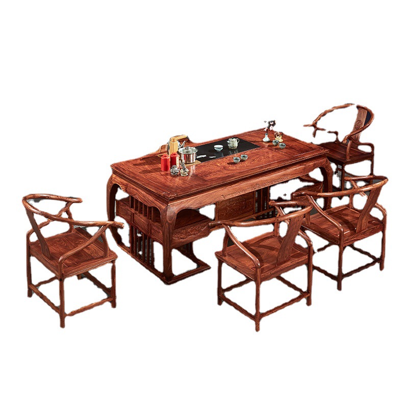 Mahogany Hedgehog Red Sandalwood New Chinese Tea Table Office Tea Table ...