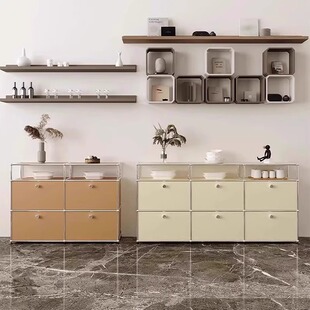 中古usm不锈钢餐边柜模块柜现代简约电视柜置物斗柜客厅收纳柜子-阿里巴巴