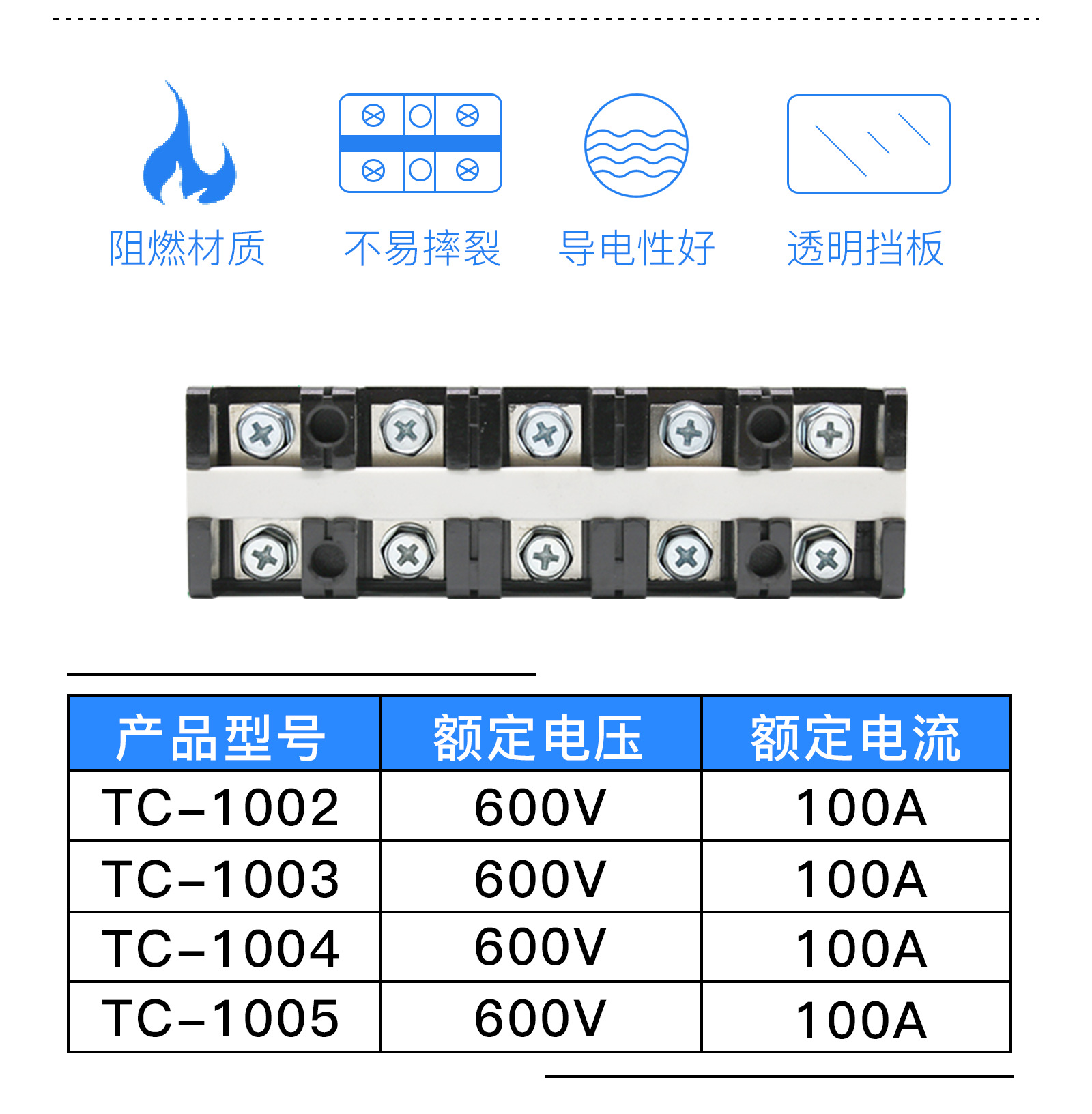 铜件TC100A固定式大电流接线端子板排100A压电线柱接线盒座3P4P5P-阿里巴巴