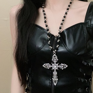 暗黑哥特风十字架项链跨境欧美重工长款锁骨链甜酷辣妹个性项饰潮-阿里巴巴