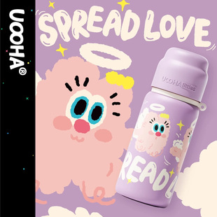 uooha涂鸦保温杯男女生高颜值大容量316L水杯儿童可爱上学杯子-阿里巴巴