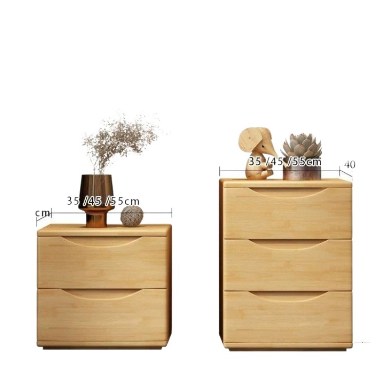 Hqa Solid Wood Bedside Table Simple Modern Walnut Color Full Set ...