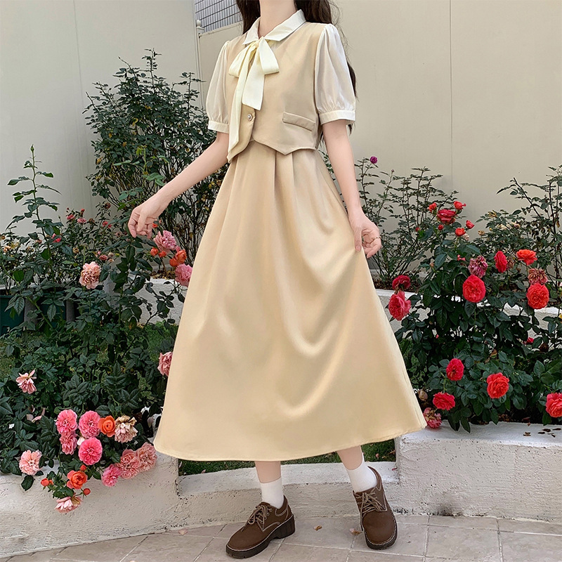Short sleeve chiffon dress women's 2024 Summer new preppy style loose ...