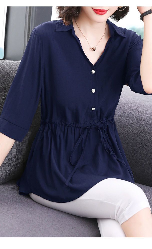 300斤大码女装-M-8XL】衬衫女夏季新款七分袖上衣胖mm中袖衬衣潮-阿里巴巴