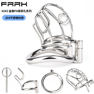 FRRK-242不锈钢金属PA锁穿刺阴茎笼猎涩成人情趣男用贞操锁CB鸟笼-阿里巴巴